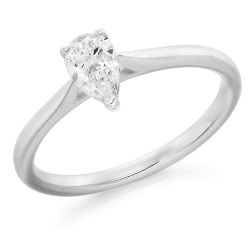 0.40ct Pear Single Stone with Plain Shoulders | Hoppers Jewellers